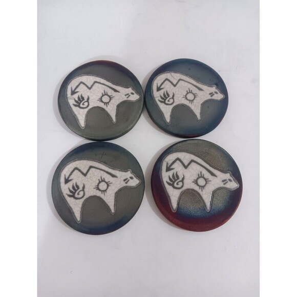 J.Diller | Accents | Signed Jeremy Diller Coaster Set Of 4 Raku Pottery ...
